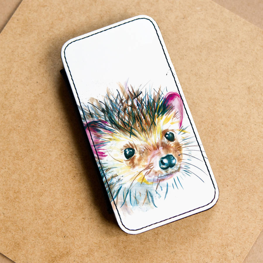 inky hedgehog flip phone case by kate moby | notonthehighstreet.com