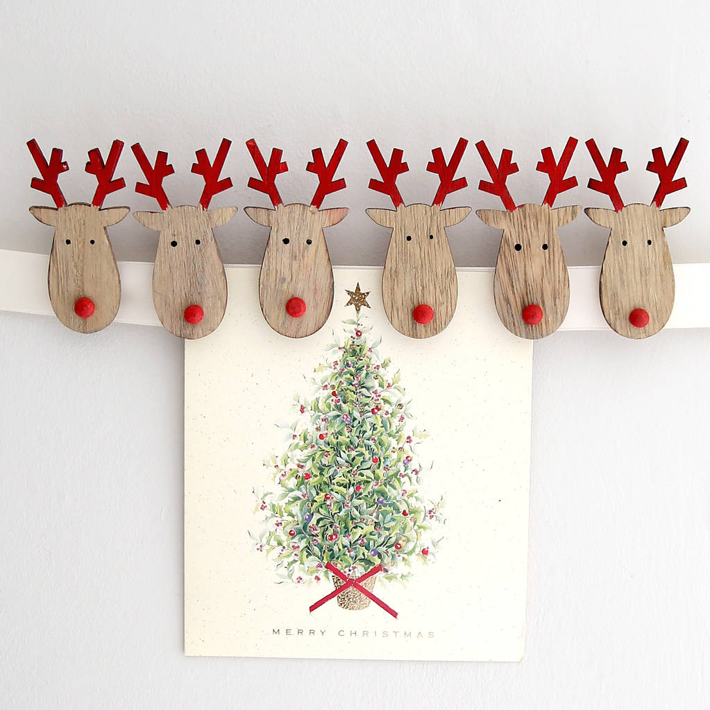 Reindeer Head Card Pegs By Clem & Co