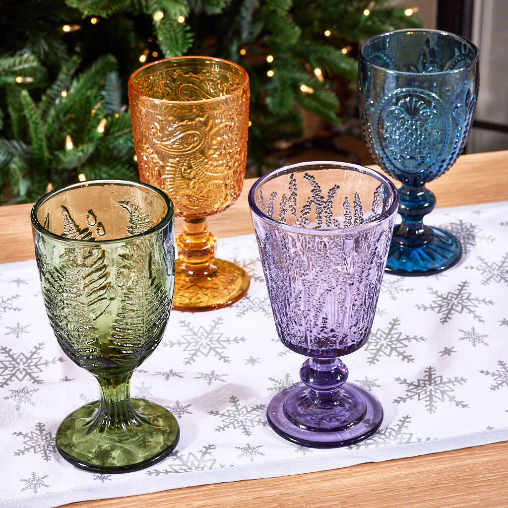 Luxury Embossed Coloured Wine Goblet Collection By Dibor ...