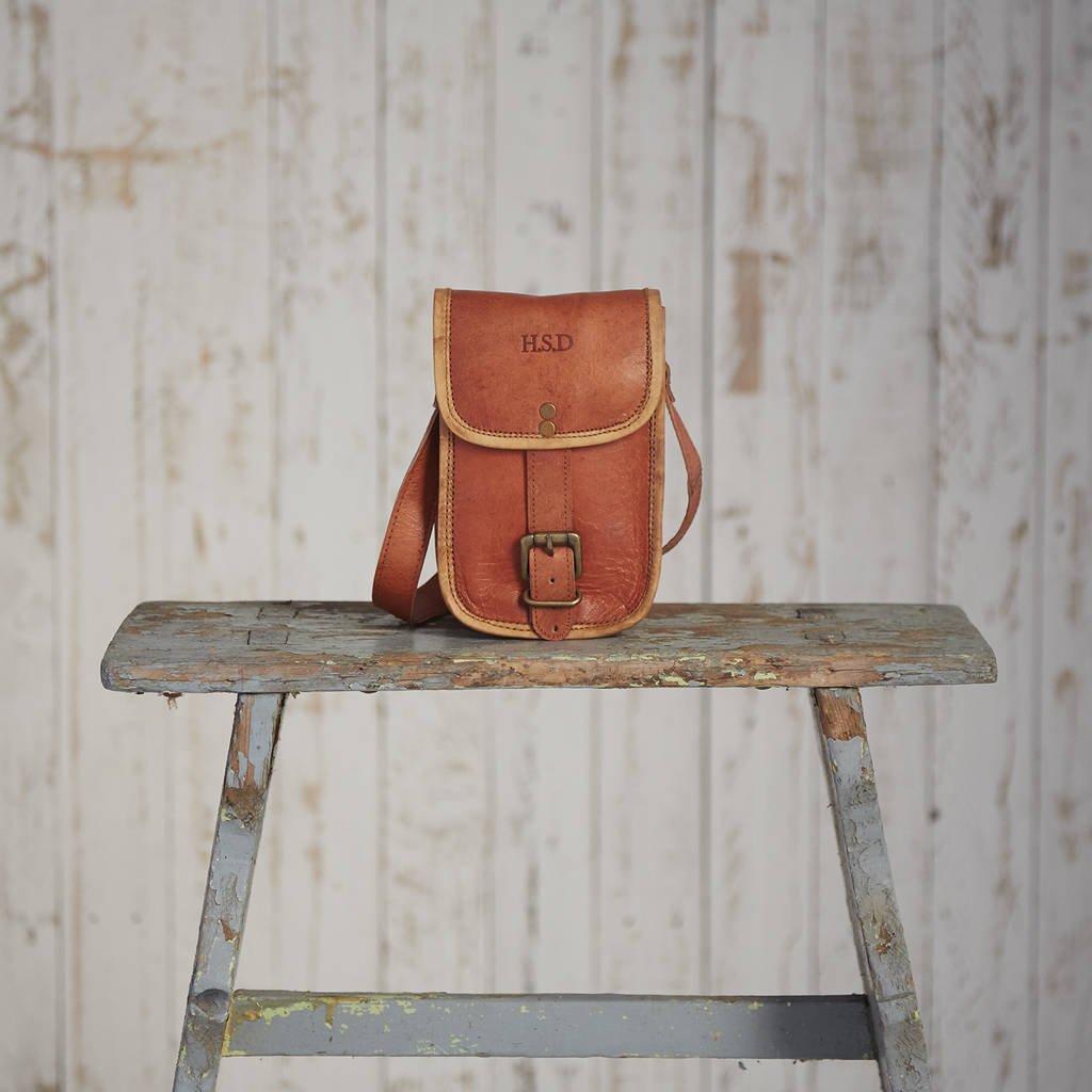 personalised mini leather messenger bag by paper high ...