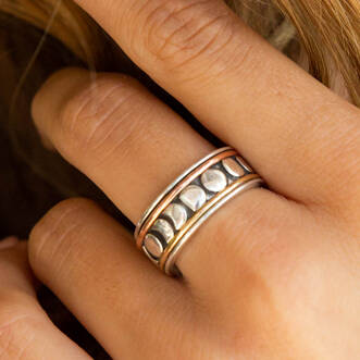 Moon Phase Silver And Brass Spinning Ring By Charlotte's Web Jewellery ...