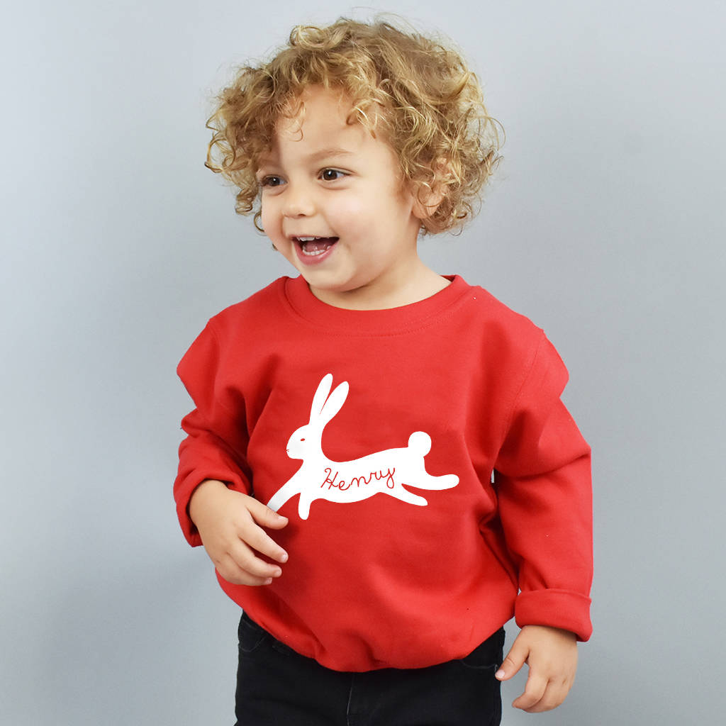 Children's Personalised Bunny Rabbit Sweatshirt Jumper By Ellie Ellie ...