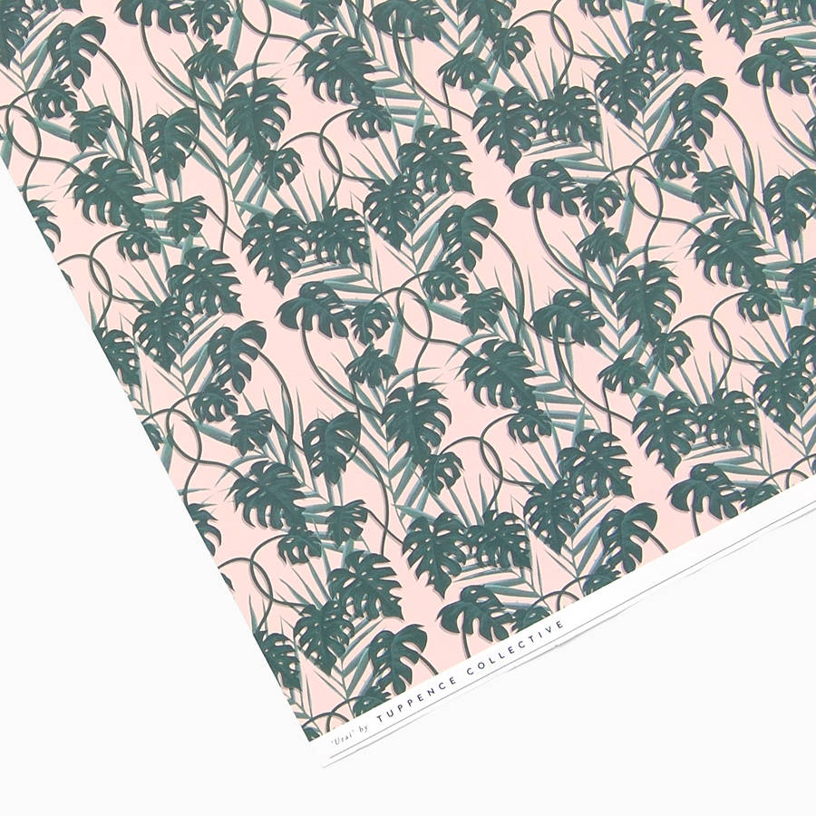 tropical pink wrapping paper by tuppence collective ...