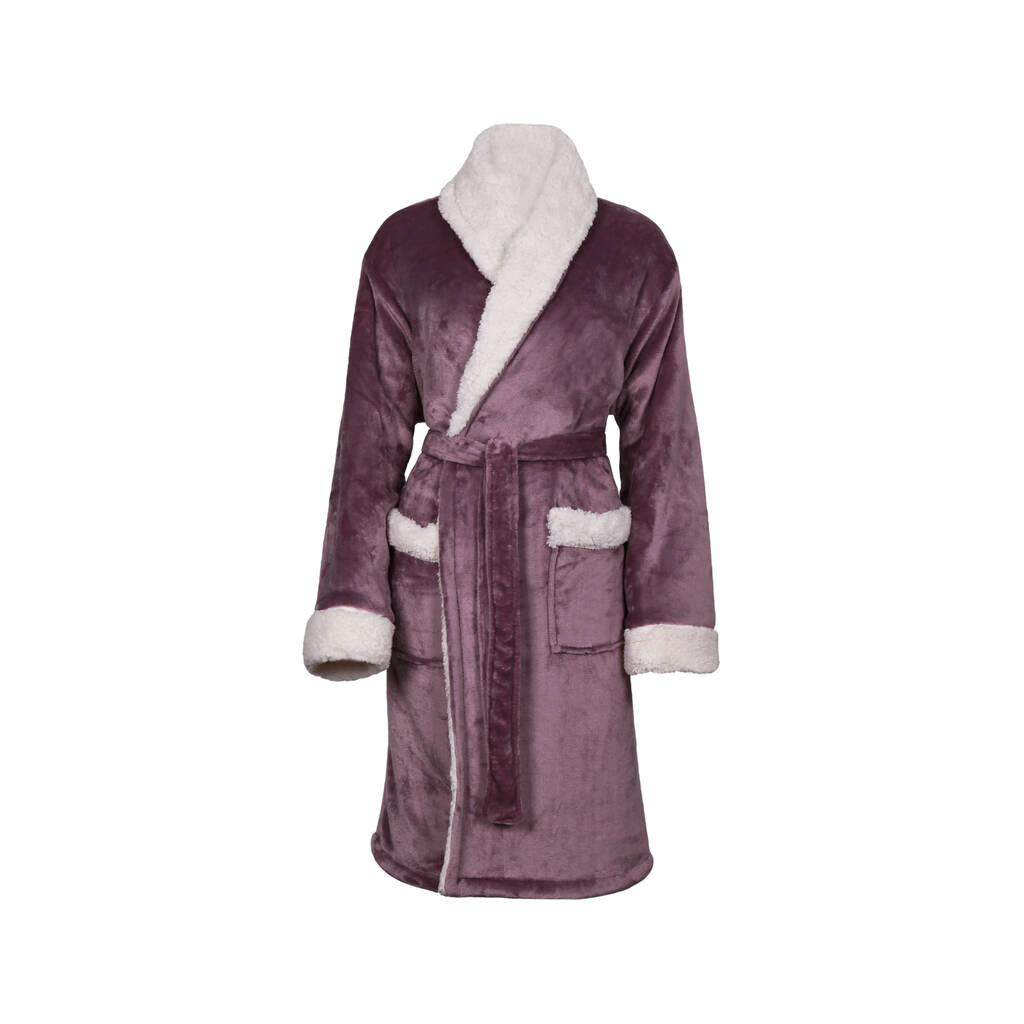 Personalised Sherpa Dressing Gown Front And Back Text By Duncan Stewart ...