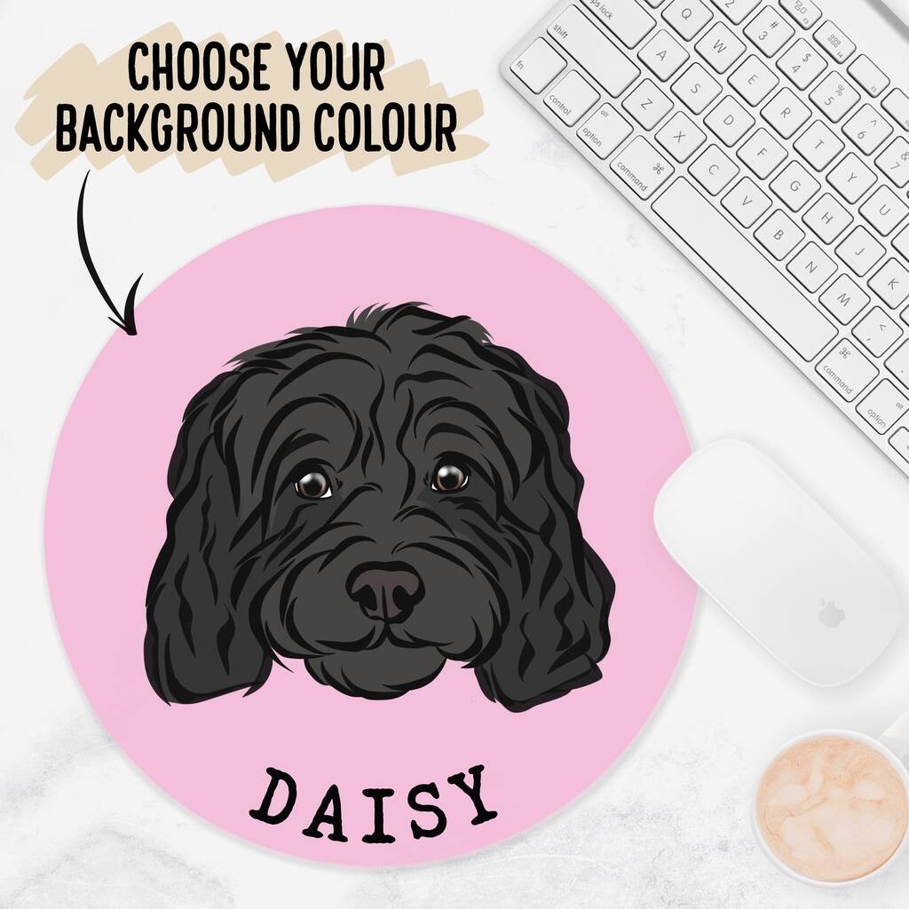 Cavapoo Face Mouse Mat By Digi Doggo