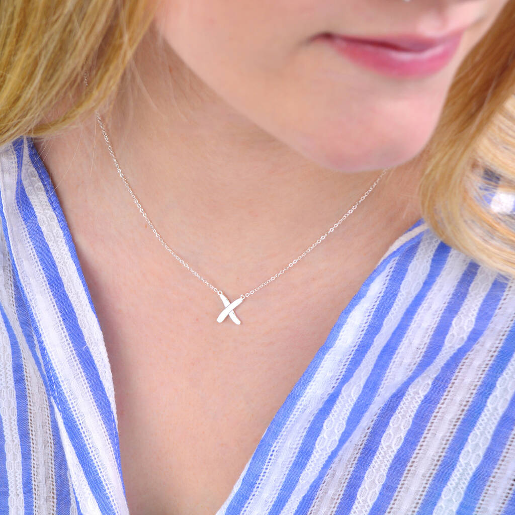 Personalised Sterling Silver Kiss Necklace By Penelopetom ...