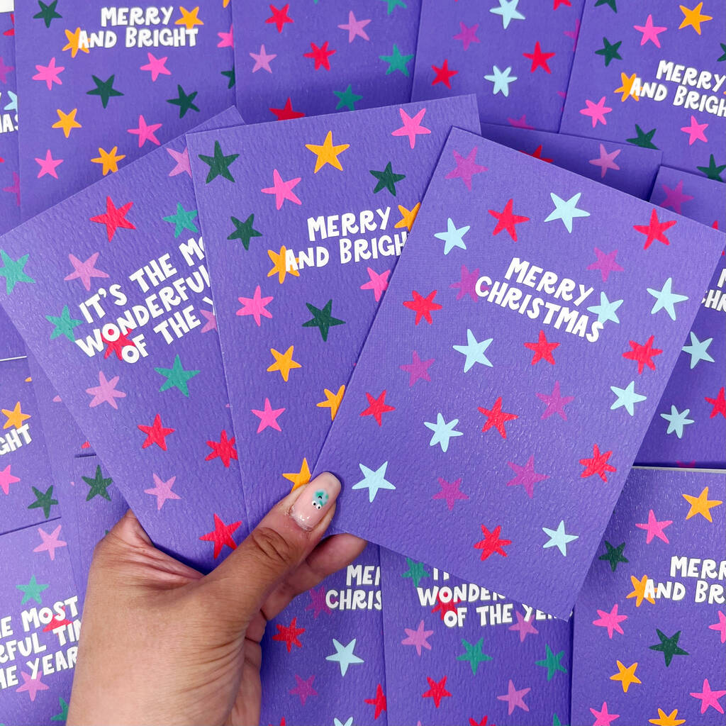 Charity Christmas Pack Of Six Star Design By Xoxo Designs by Ruth