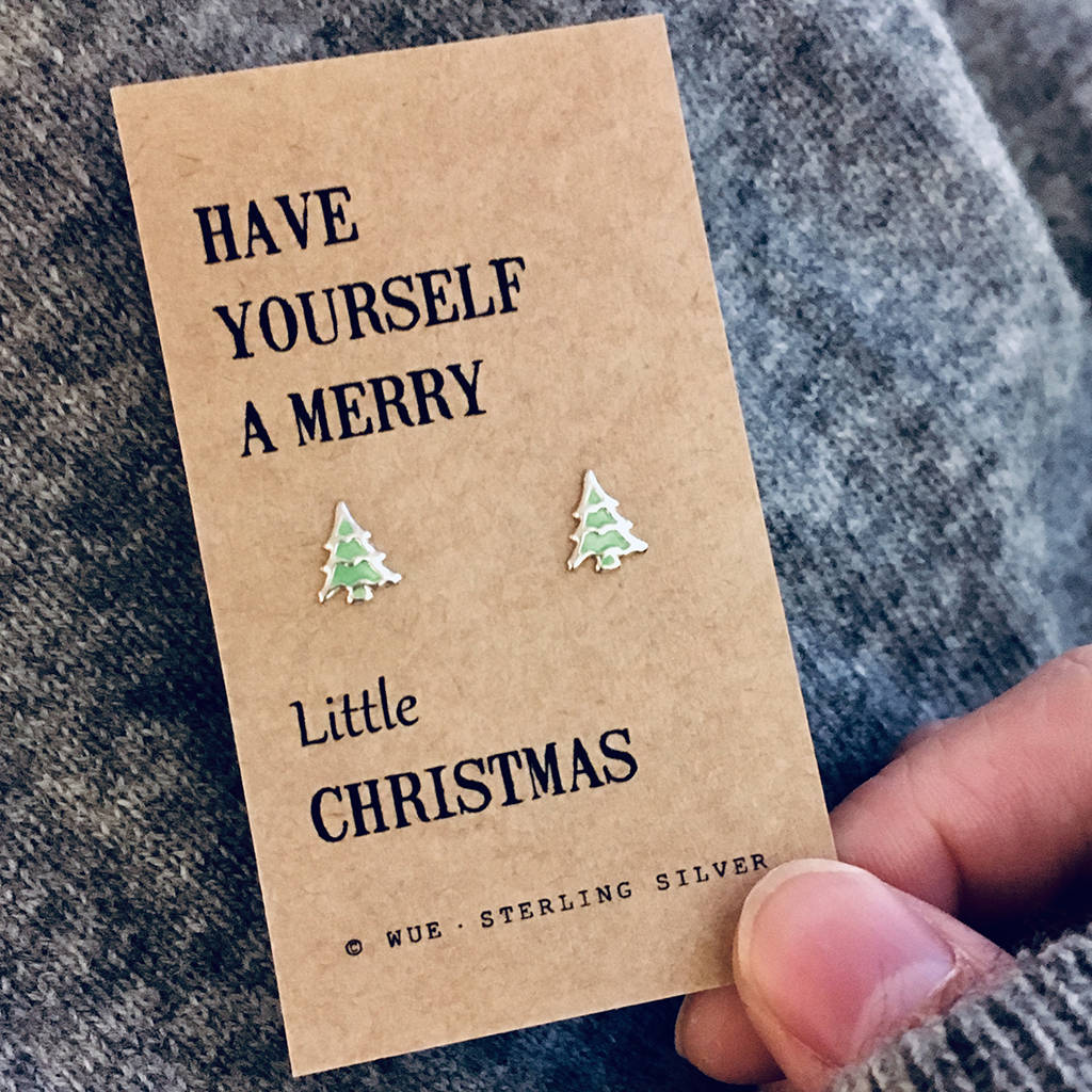 Merry Christmas Earrings By Wue | notonthehighstreet.com