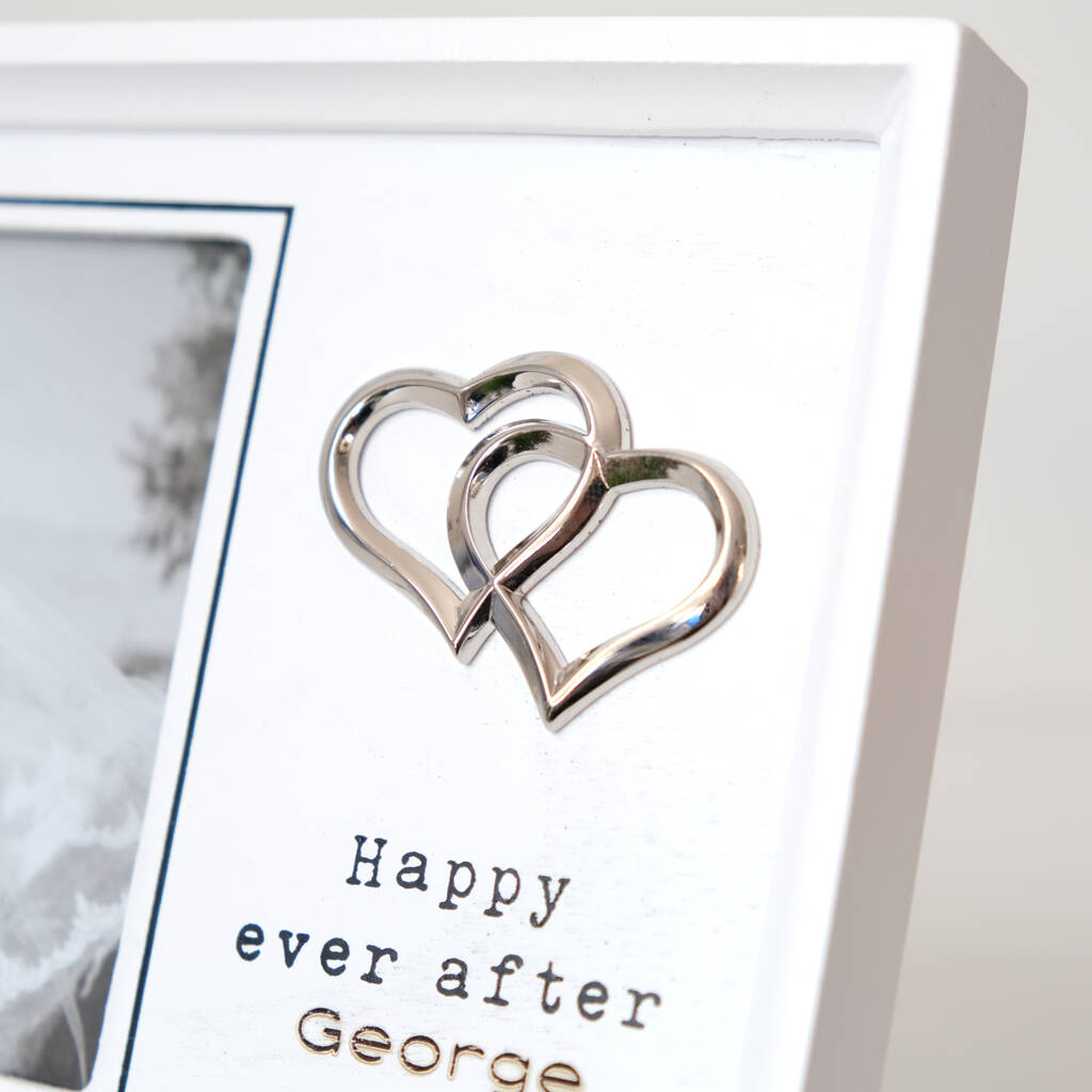 Personalised Wooden Wedding Frame With Hearts By KEEDD