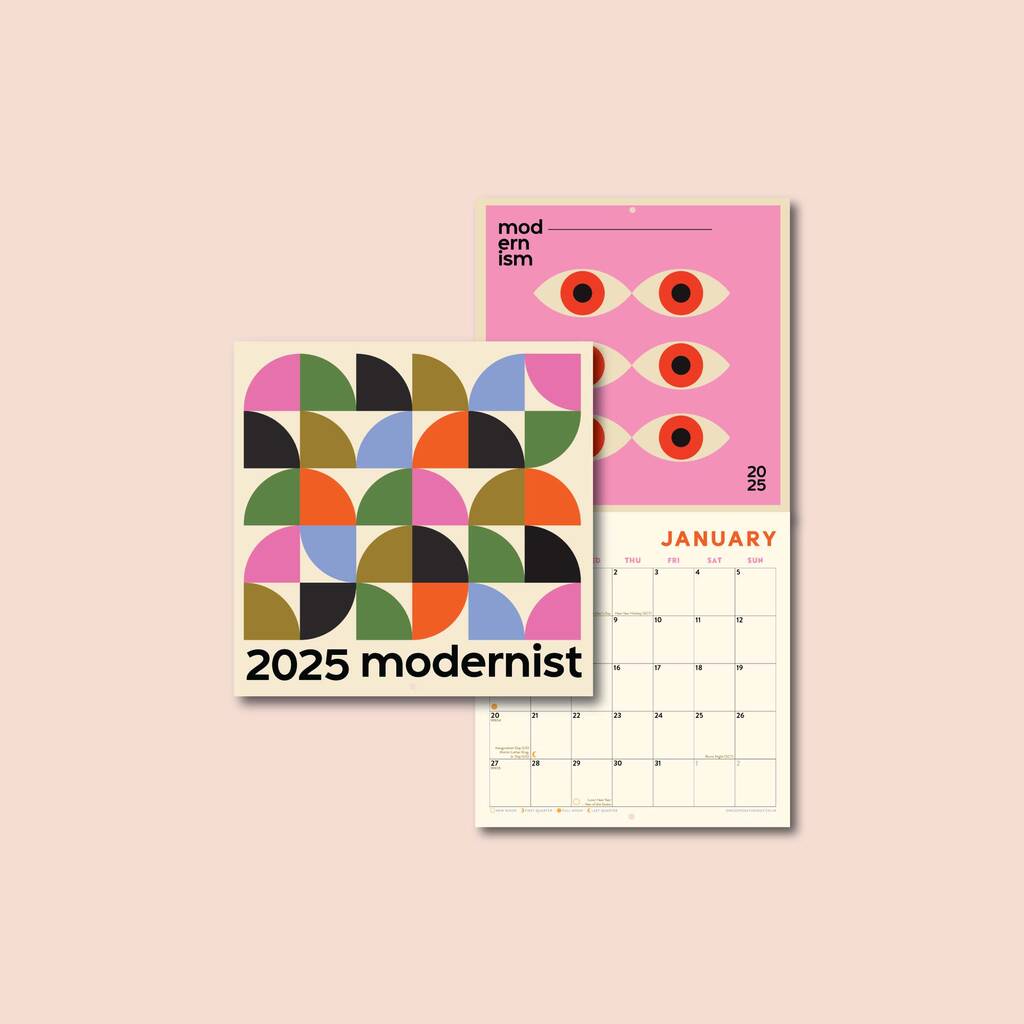 2025 Calendar | Modernist Art | Compact Square By Good Tuesday