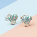 Girl's Sterling Silver Shell Earrings By Hurleyburley Junior ...