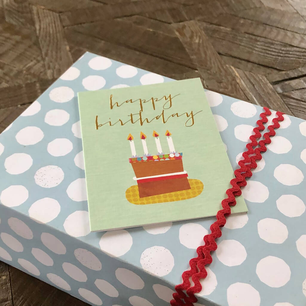 Mini Happy Birthday Cake Card By Kali Stileman Publishing