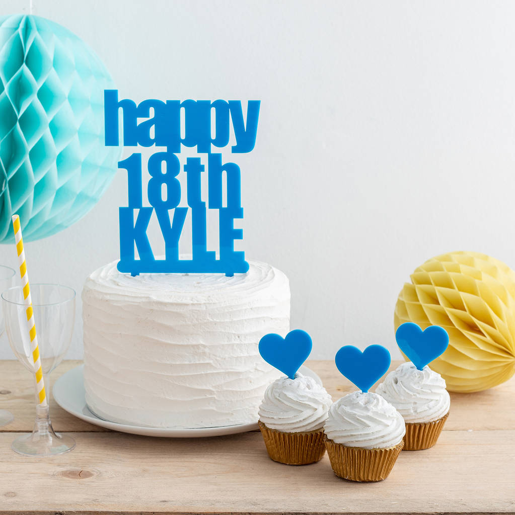 Personalised Bold Birthday Name And Age Cake Topper By Funky Laser Personalised Bold Birthday Name And Age Cake Topper By Funky Laser