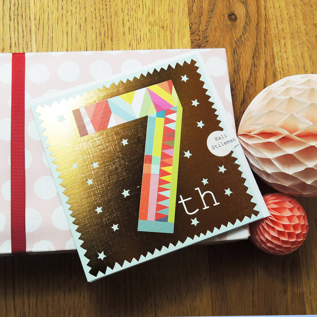 Gold Foiled Number Seven Card By Kali Stileman Publishing ...