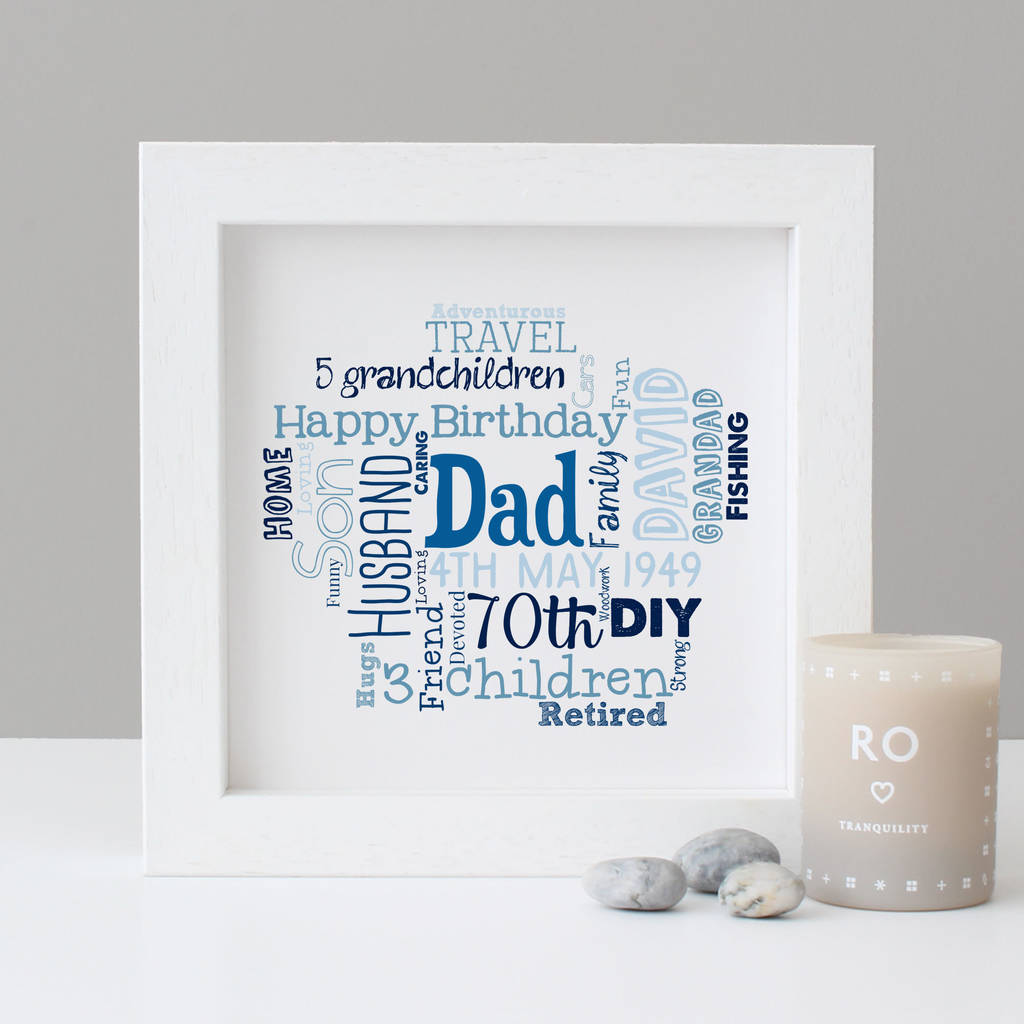 Personalised 70th Birthday Gift For Him By Hope And Love