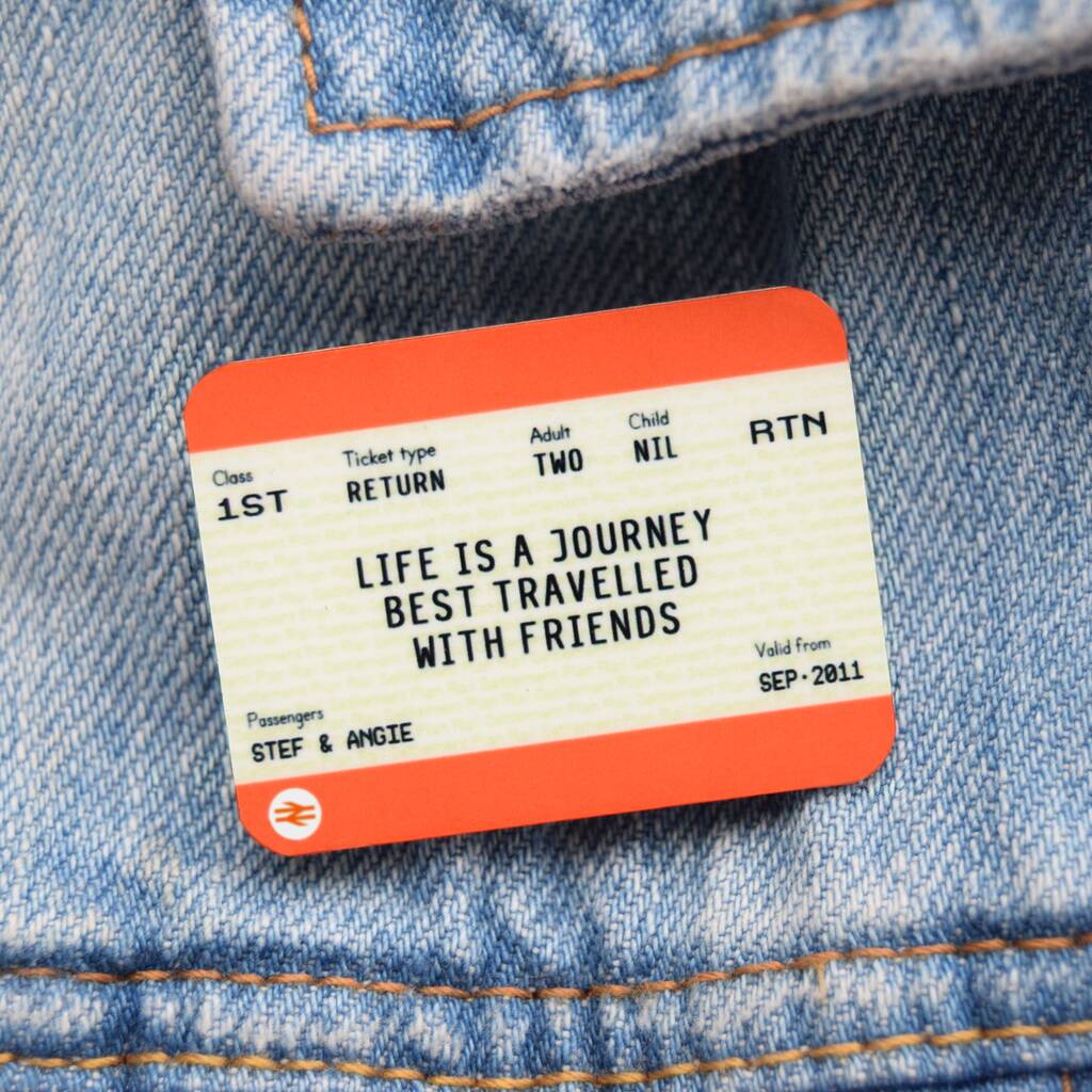 Personalised Train Ticket Friendship Badge By Of Life & Lemons ...