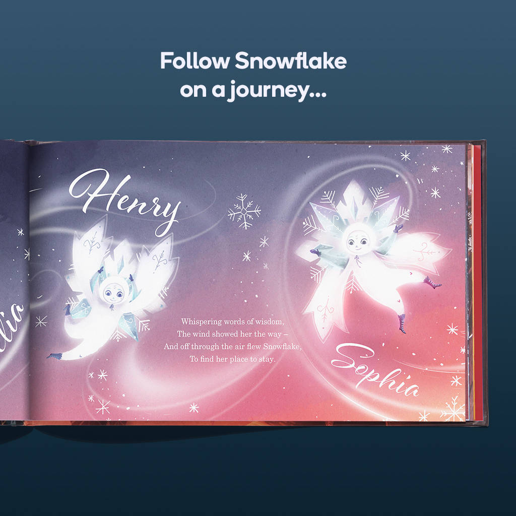 the christmas snowflake hardback personalised book by wonderbly ...