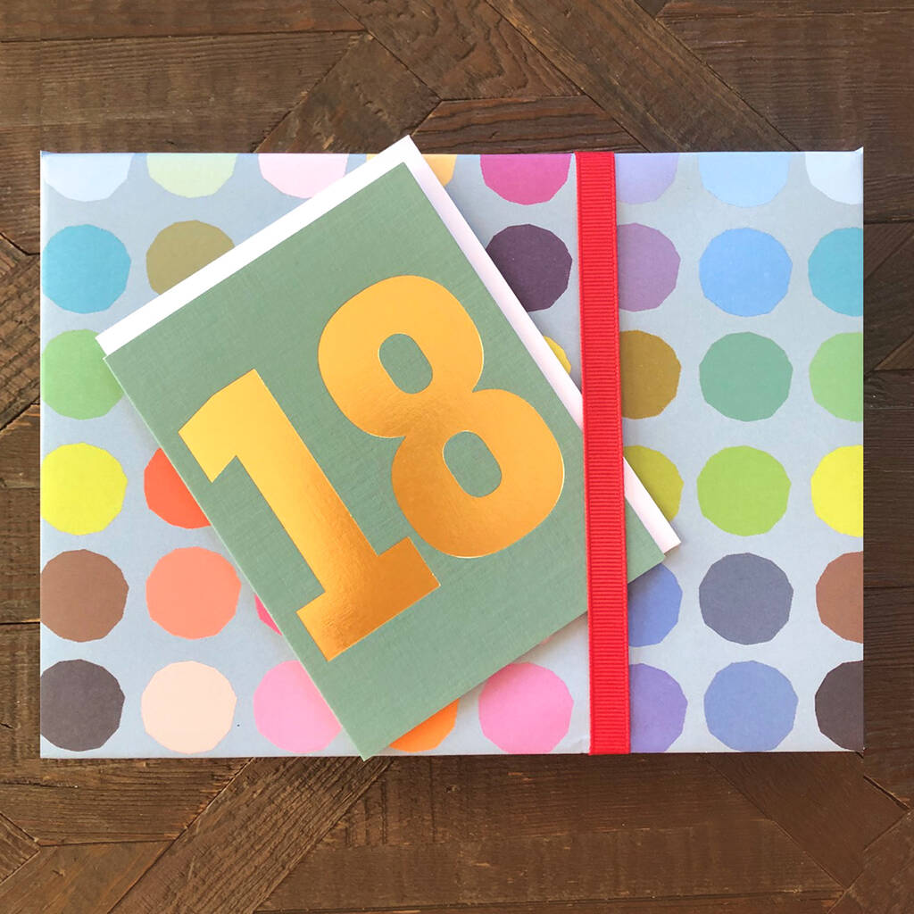 Mini Gold Foiled Number Eighteen Card By Kali Stileman Publishing