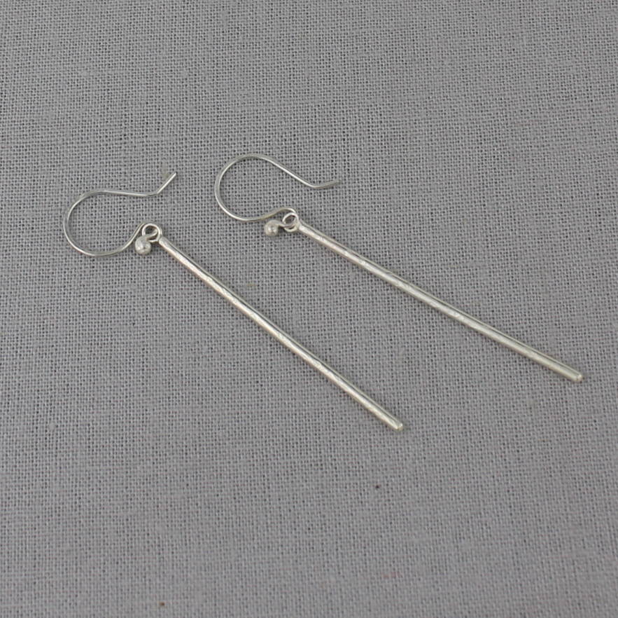 Sterling Silver Long Stick Earrings By Lucy Kemp Silver Jewellery ...