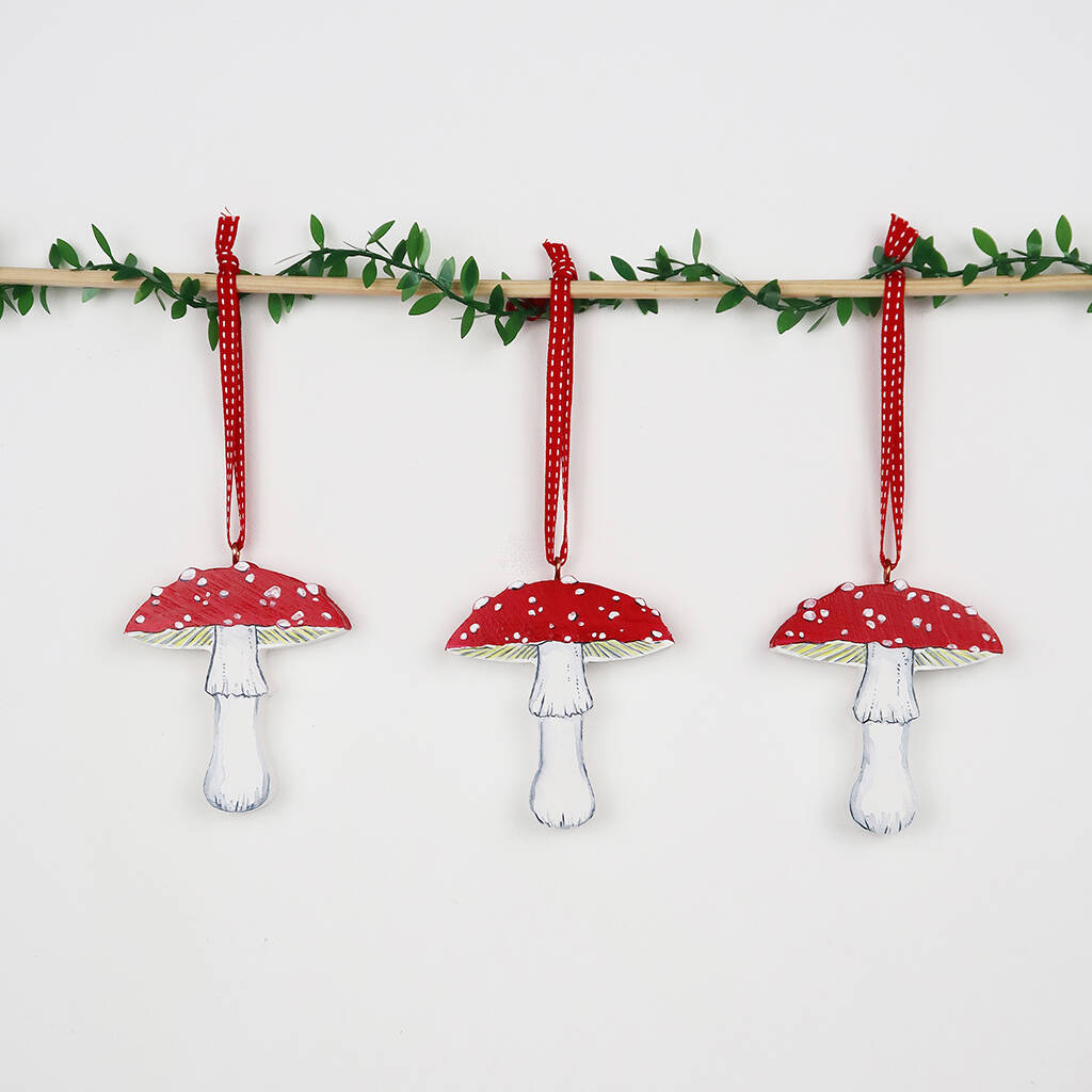 Toadstool Christmas Tree Decorations By BLUE TOUCAN UK ...