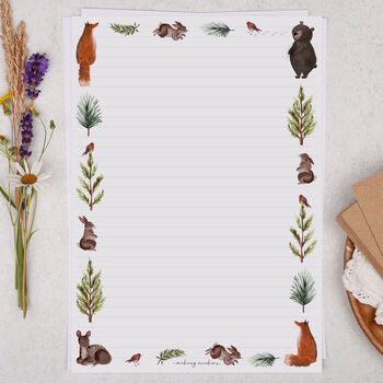 A4 Letter Writing Paper With Woodland Animals By Making Meadows ...