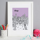 personalised chicago print by tessa galloway illustration ...