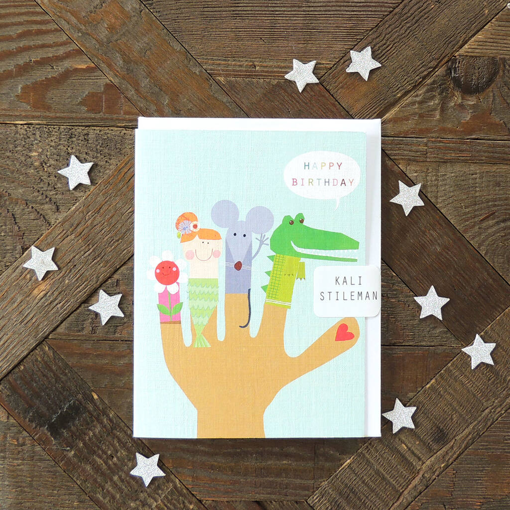 Mini Finger Puppets Birthday Card By Kali Stileman Publishing
