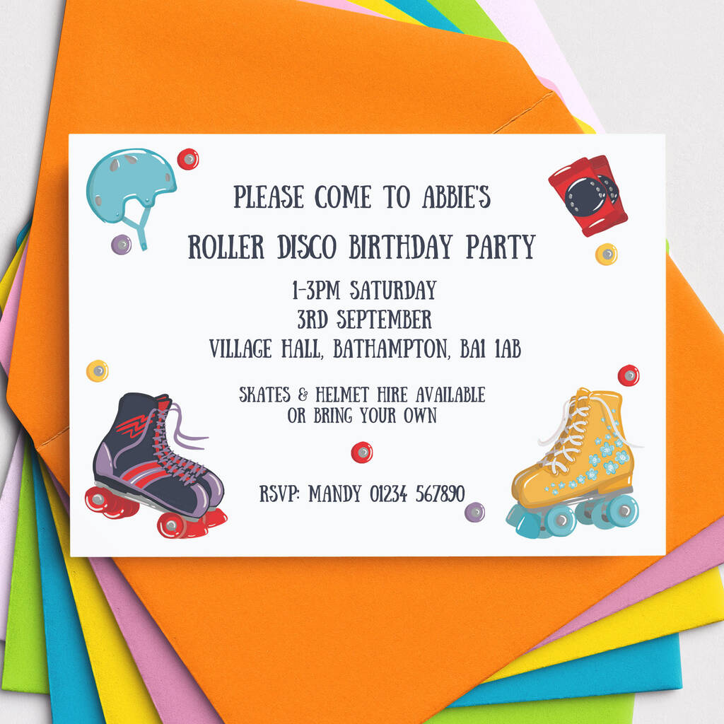 Roller Skating Party Invitations By Lunella | notonthehighstreet.com