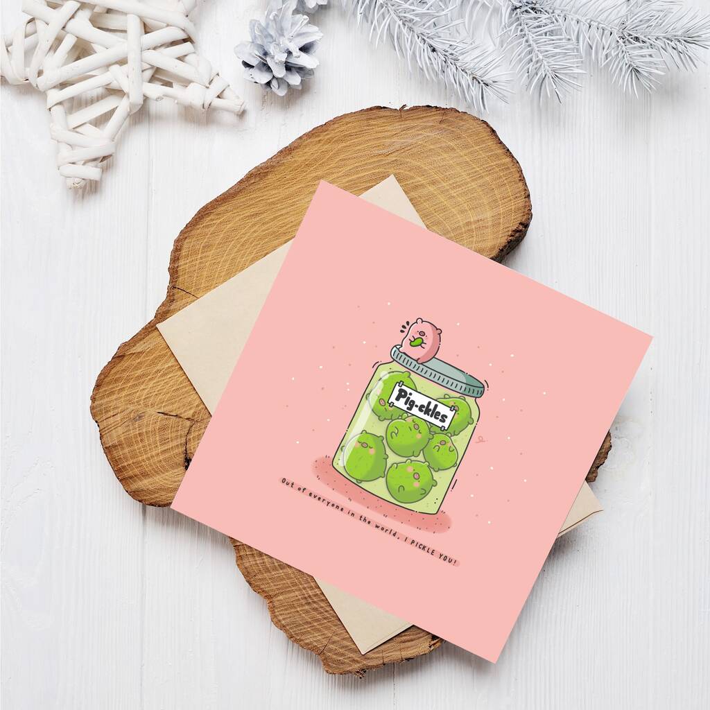 Cute Pickles Greetings Card By Toastedink