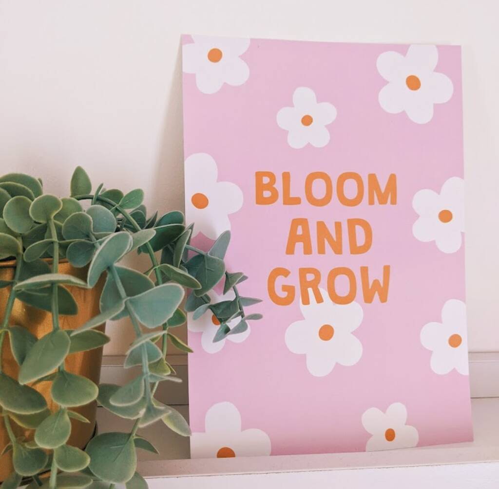 Bloom And Grow A5 Floral Print By Quinn's Pins | notonthehighstreet.com