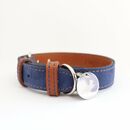 Blue Leather Dog Collar By Pugalier Of London | notonthehighstreet.com