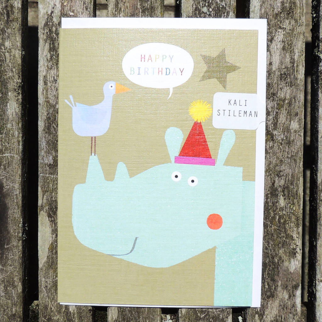 Birthday Rhino Card By Kali Stileman Publishing | notonthehighstreet.com