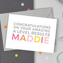 Personalised Amazing A Level Results Card By Studio 9 Ltd ...