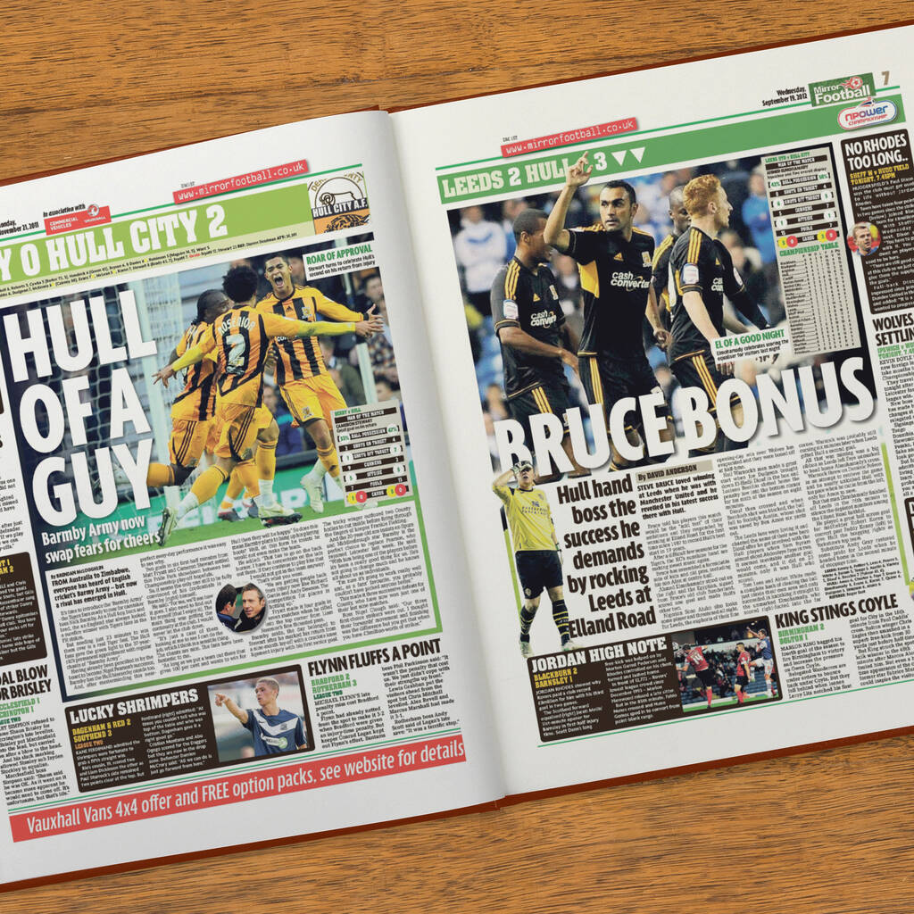 Hull City Personalised Football Newspaper Book By Historic Newspapers ...