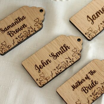 Custom Wedding Place Name Tags,Engraved Wedding Favours By The Wood Look