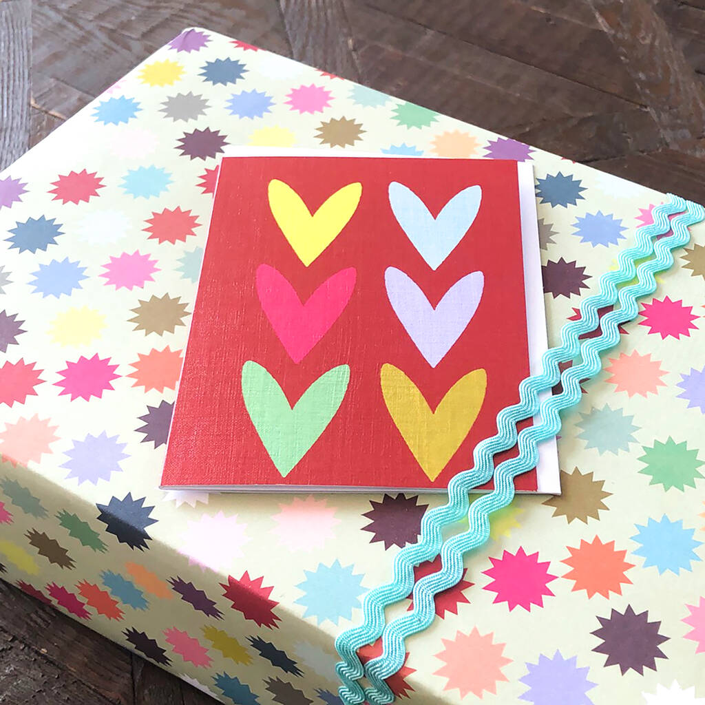 Mini Red Hearts Card By Kali Stileman Publishing