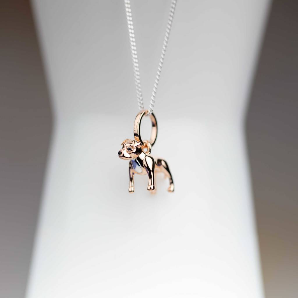 personalised staffordshire bull terrier necklace by nest ...