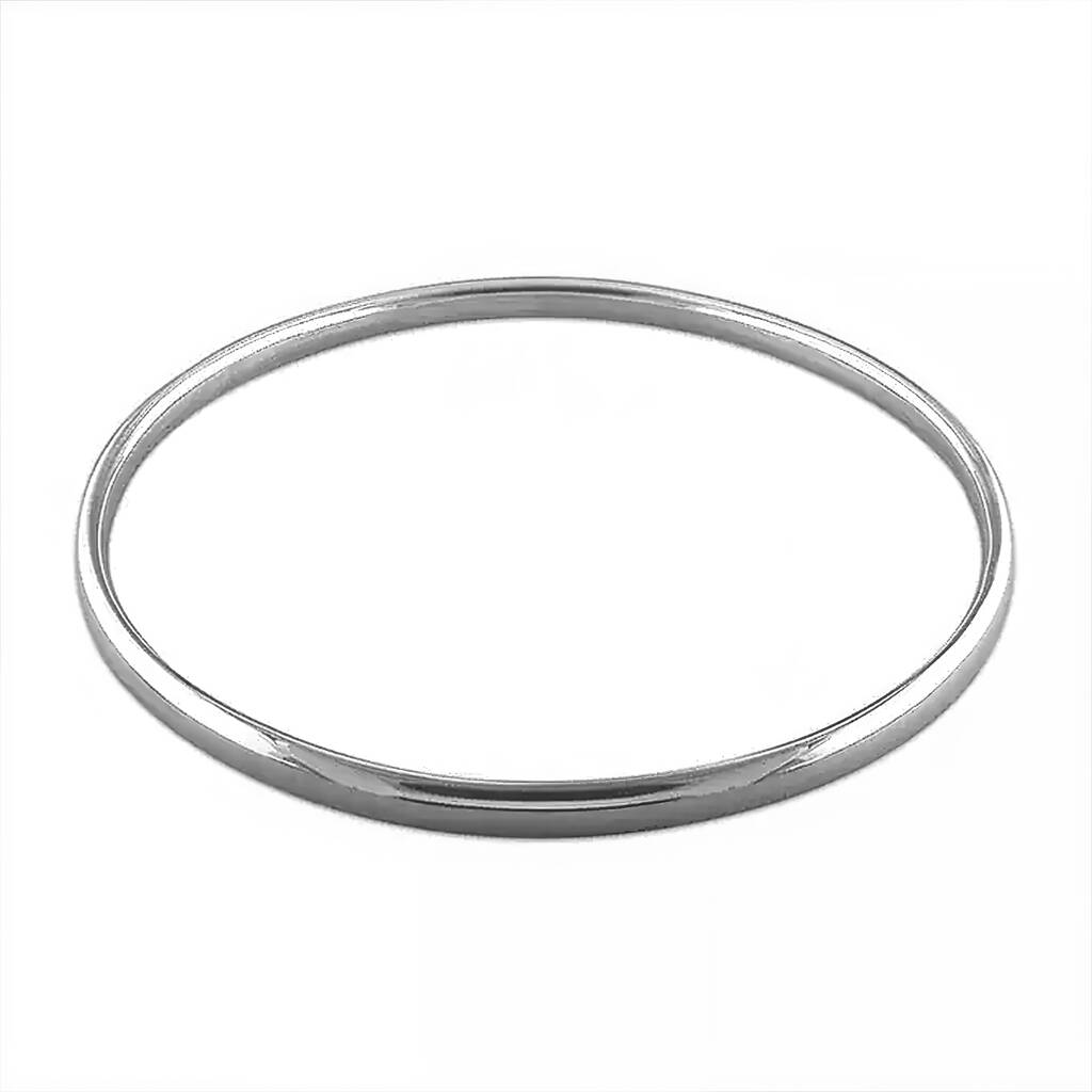 Sterling Silver Simple Round Bangle By Songs of Ink and Steel
