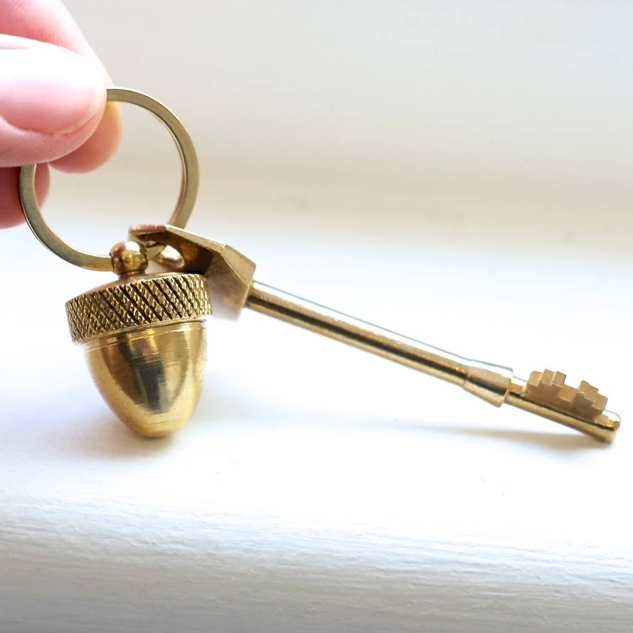 secret message scroll and acorn locket keyring by gracie collins ...
