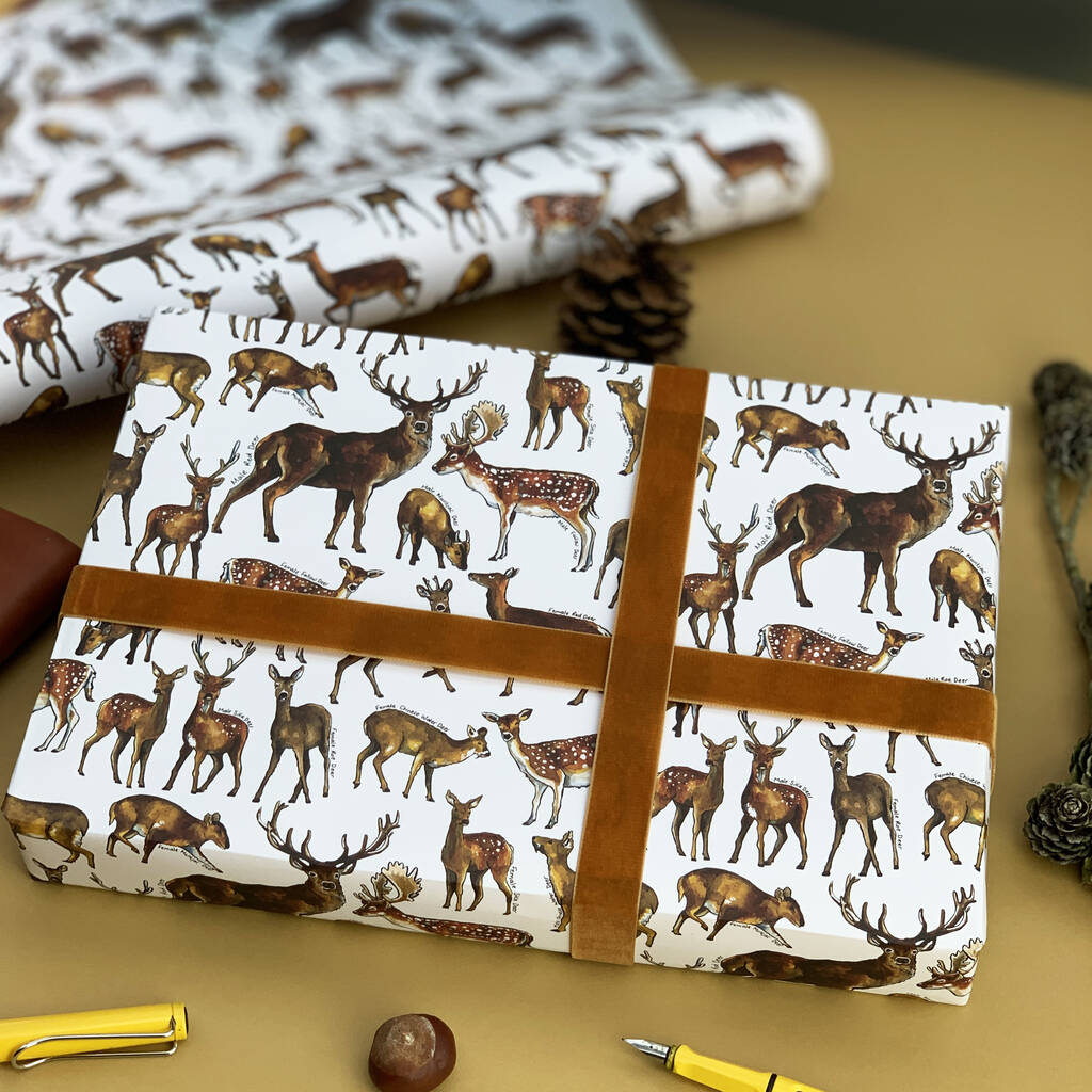 Deer And Stag Wrapping Paper Set By Alexia Claire | notonthehighstreet.com