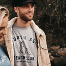 Mens Retro Grey 'north Sea Beach Club' T Shirt By Art Disco ...