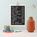 Personalised Airport Destination Board Print By Betsy Benn ...
