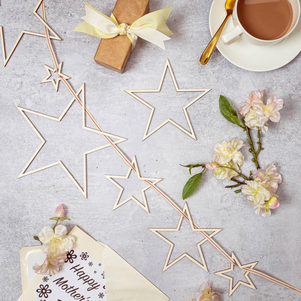 Star Streamers Wooden Garland By Croglin Designs | notonthehighstreet.com