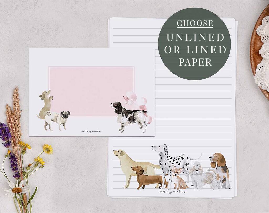 A5 Letter Writing Paper And Envelopes, Pink Dog Design By Making ...
