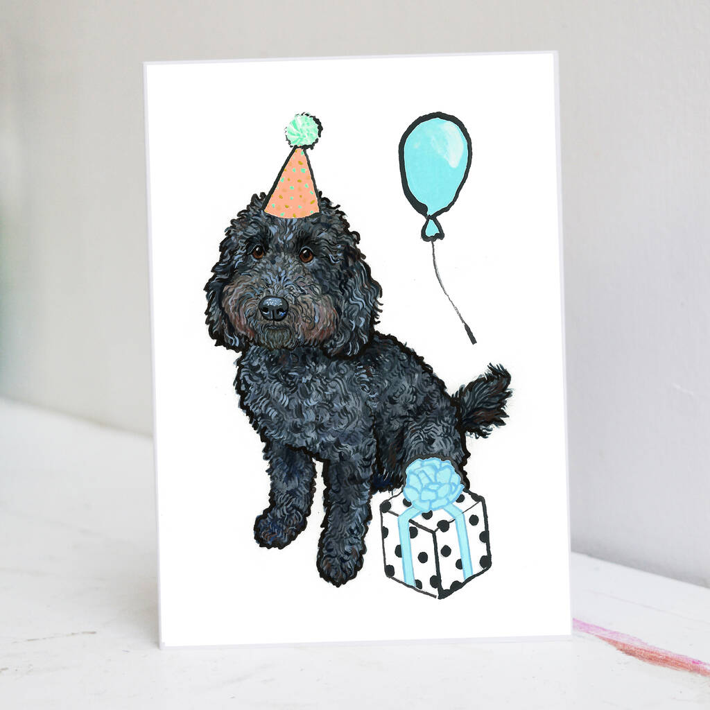 Black Cockapoo Birthday Card | Cockapoo Card By Pet Portrait ...