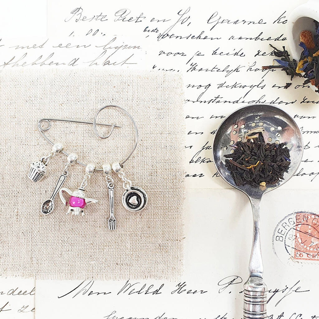 Posh Afternoon Tea Brooch By Zamsoe | notonthehighstreet.com