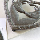 6th Anniversary Kissing Deer Iron Heart Trivet By Dibor ...