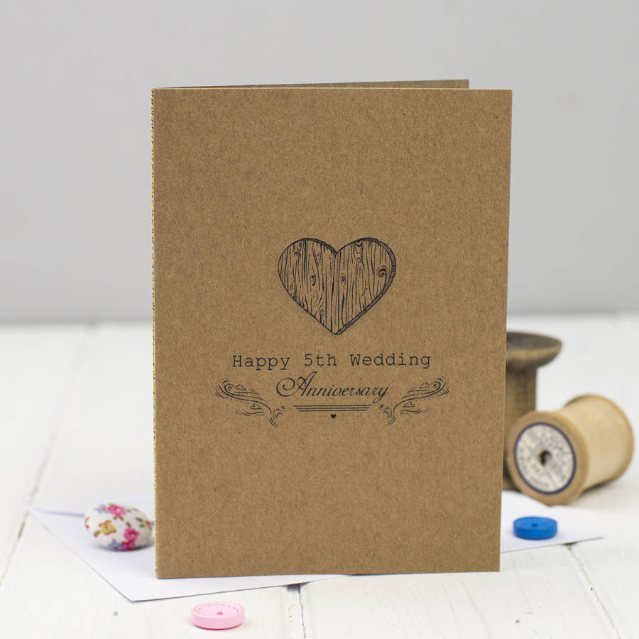 Fifth Anniversary Card Wood By Miss Shelly Designs Notonthehighstreet Fifth Anniversary Card Wood By Miss Shelly Designs Notonthehighstreet