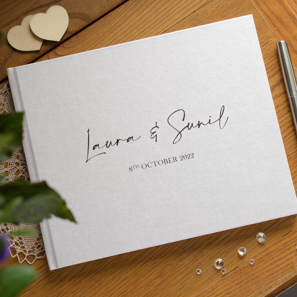 Simple Modern Handwritten Font Wedding Guest Book By Stori ...