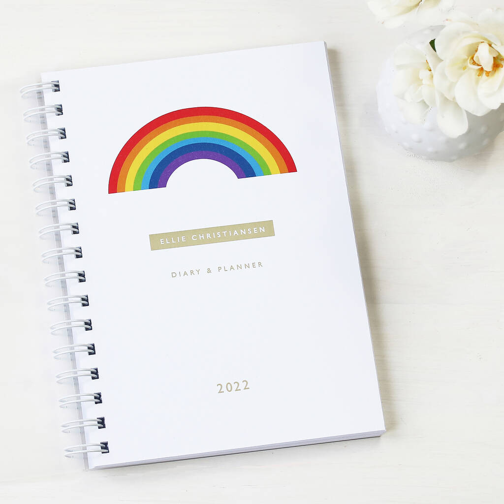 Personalised 2022 Rainbow Diary By Designed | notonthehighstreet.com